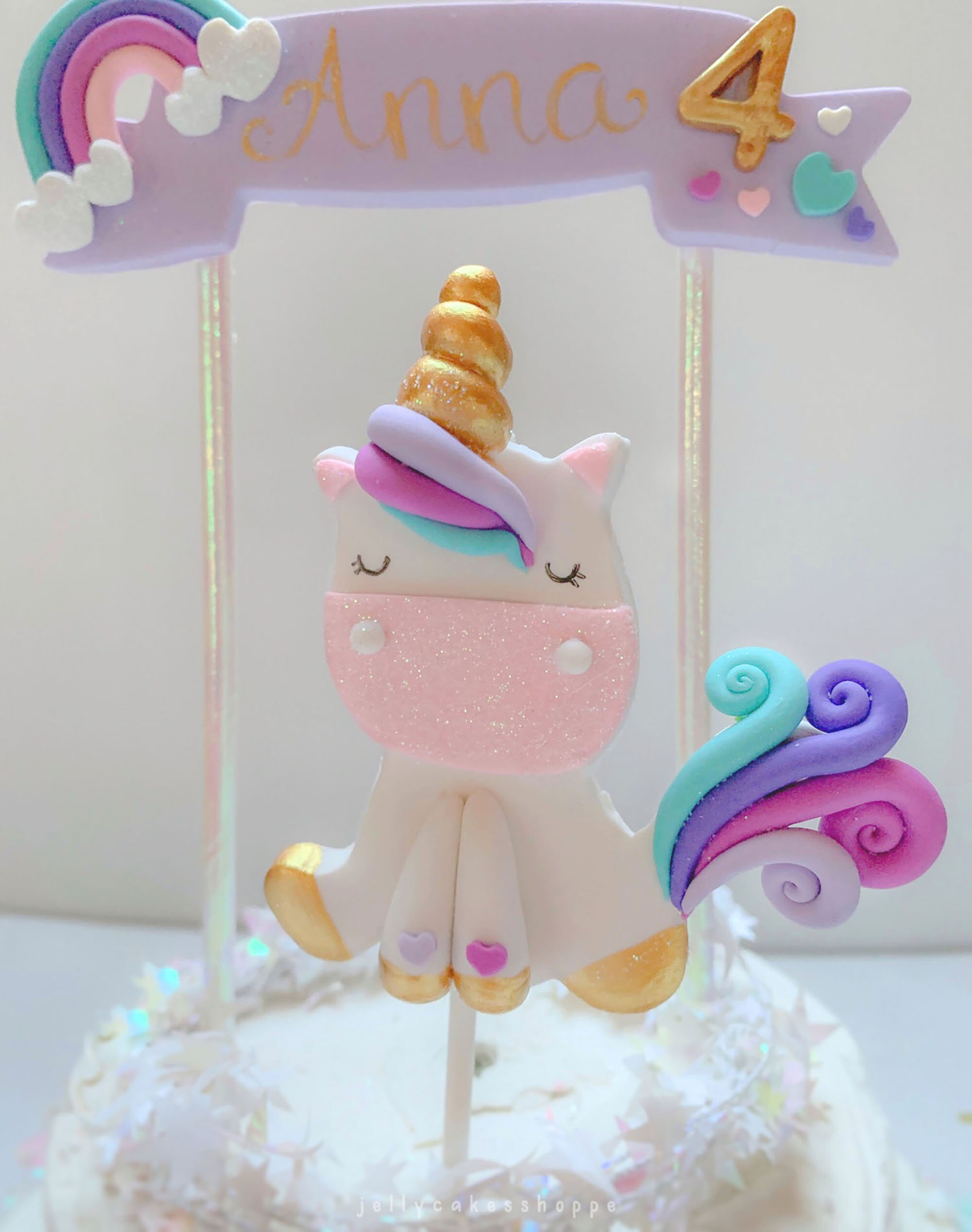Personalized Unicorn Cake Topper Non Edible Cake Topper Etsy