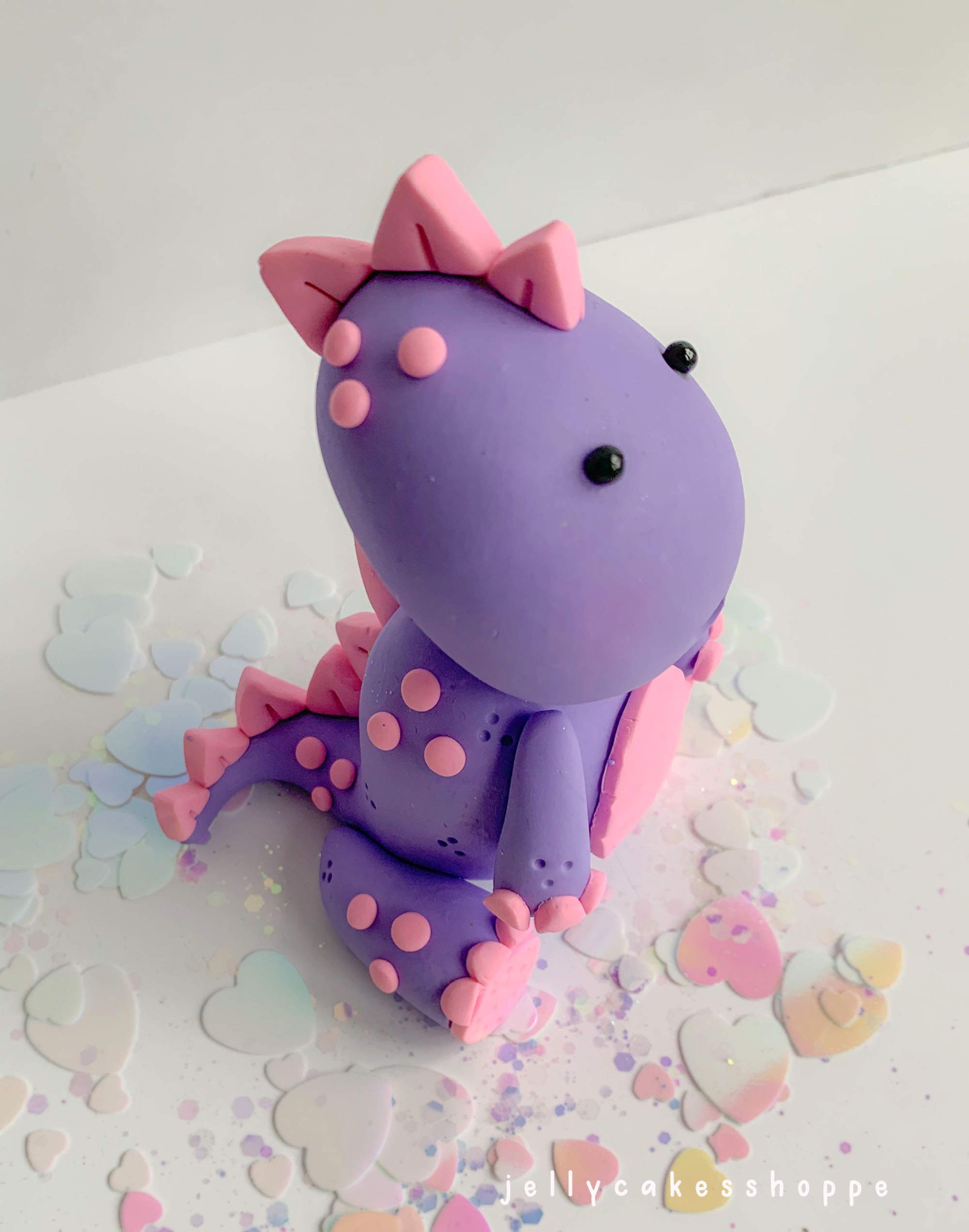 Girl Dinosaur Cake Topper, Nonedible, Pink Dinosaur Cake Decoration ...