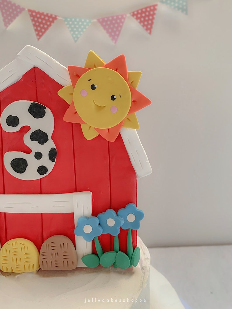 Barn Cake Topper Red Barn Birthday Theme Farm Cake Topper - Etsy