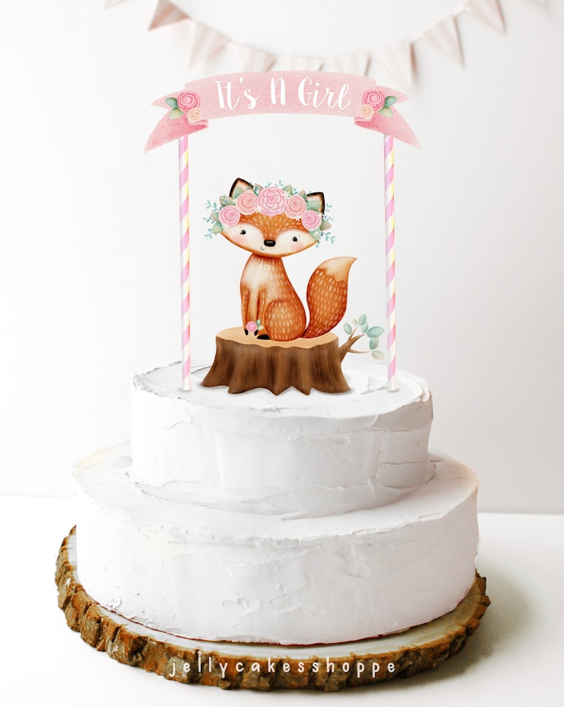 Fox Cake Topper Woodland Baby Shower Fox Centerpiece - Etsy