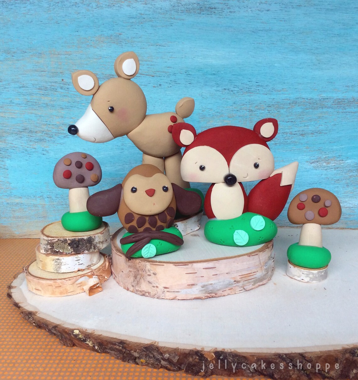 Forest Animals Cake Toppers, Woodland Animals Cake Decorations, Gender ...