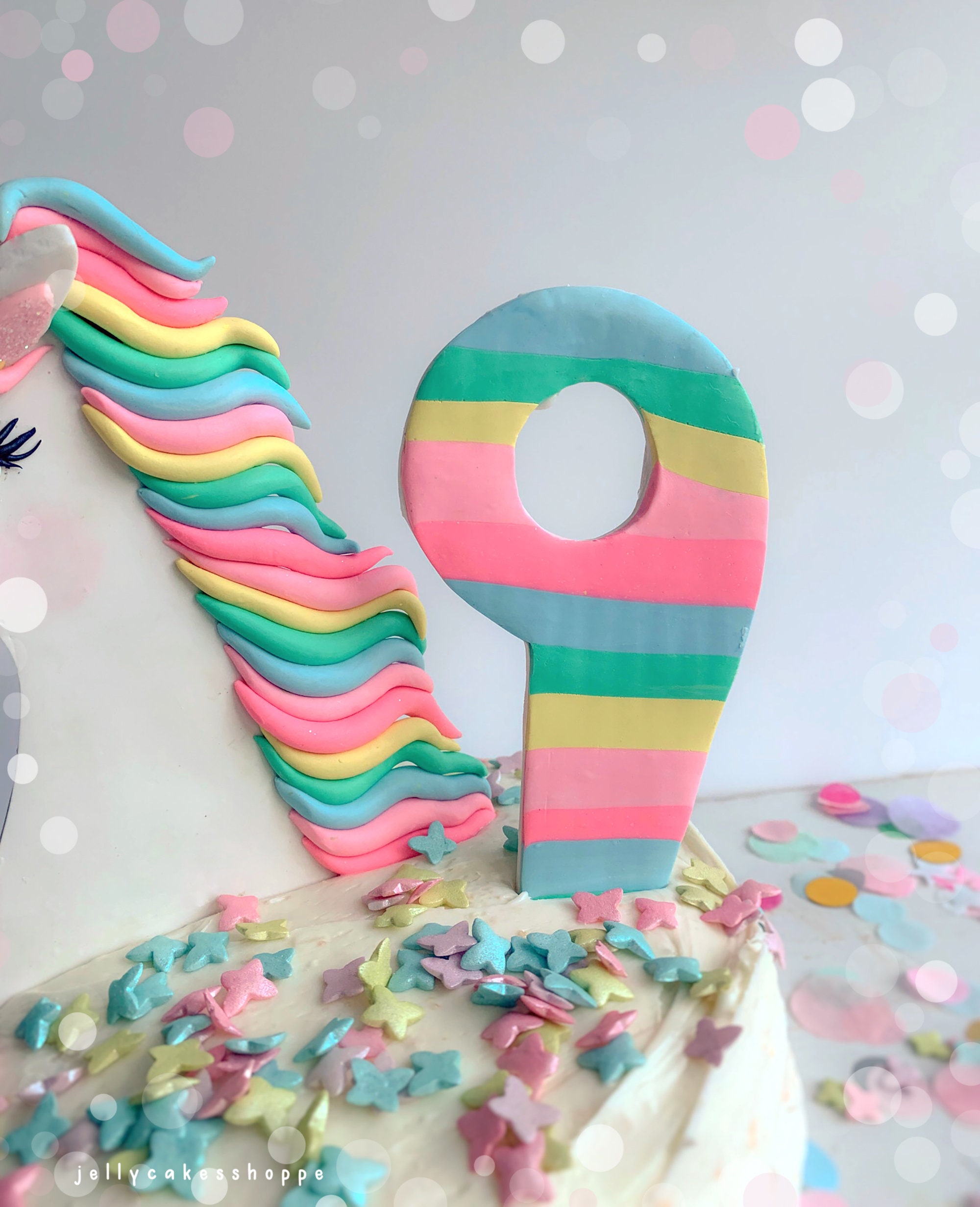 Rainbow Unicorn Cake Topper, Nonedible Cake Topper, Rainbow Unicorn ...