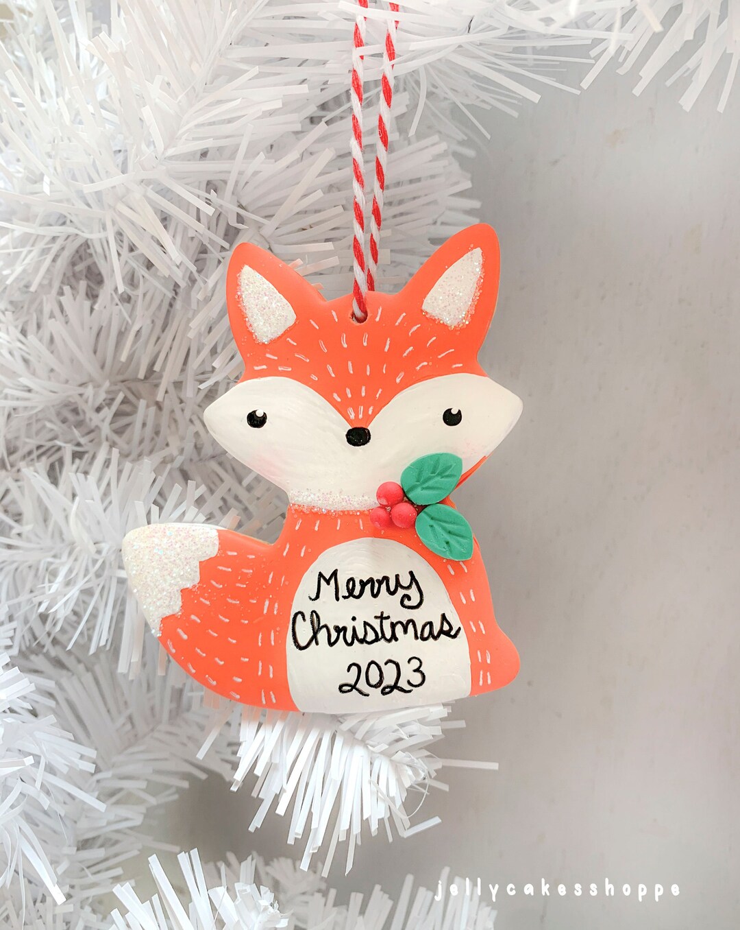 Personalized Fox Ornament, Christmas Ornament for Child, Polymer Clay ...