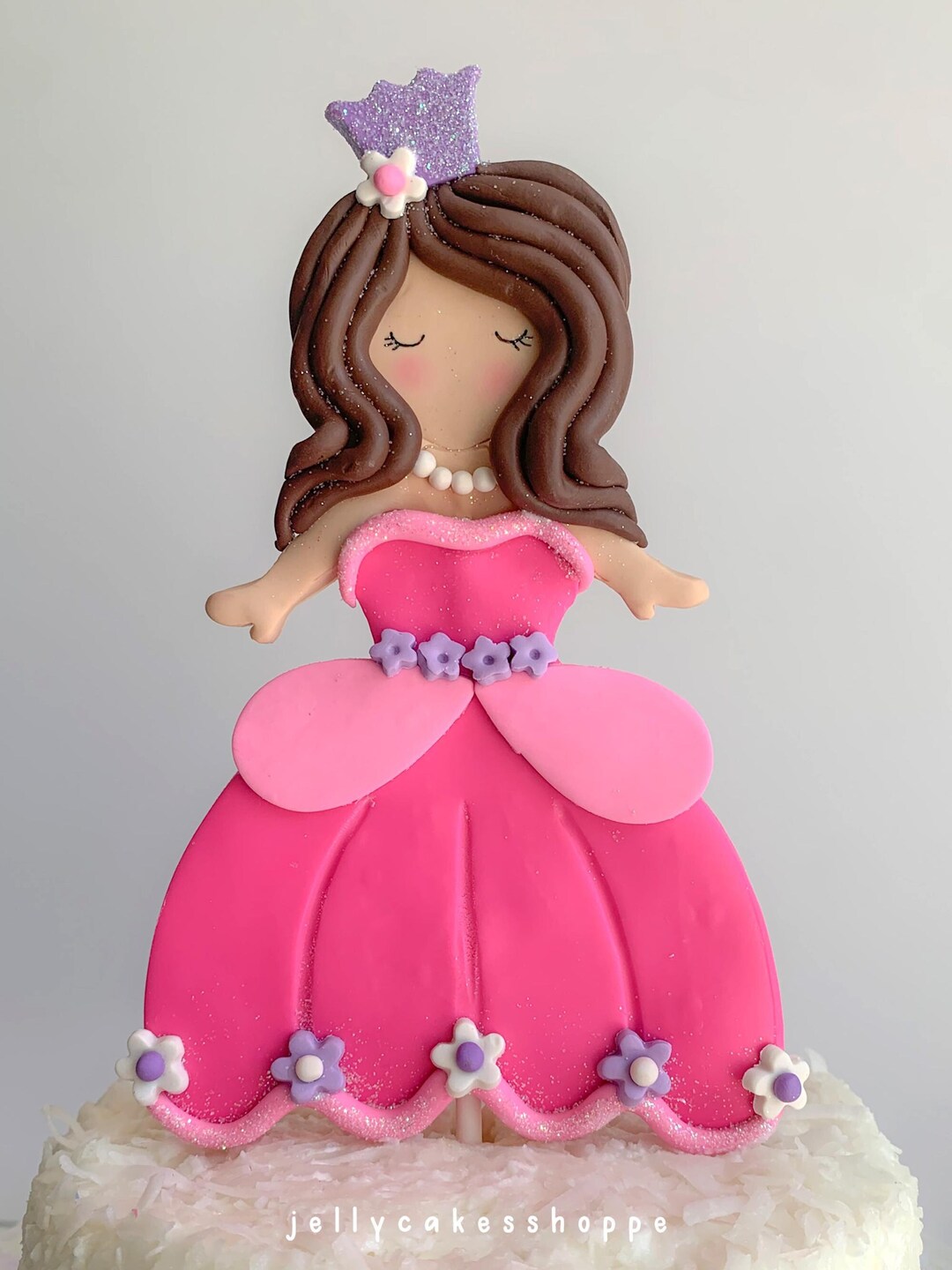 Custom Princess Cake Topper, Nonedible, Princess Birthday Party, Pink ...