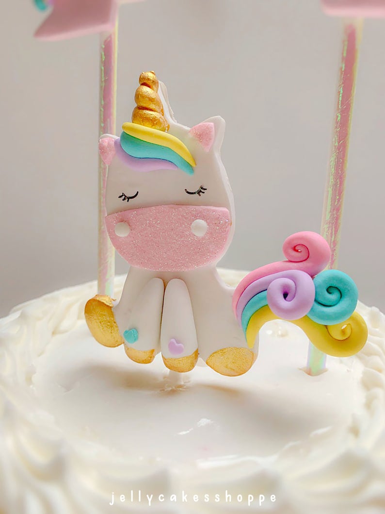 Personalized Unicorn Cake Topper, Non Edible Cake Topper, Rainbow ...