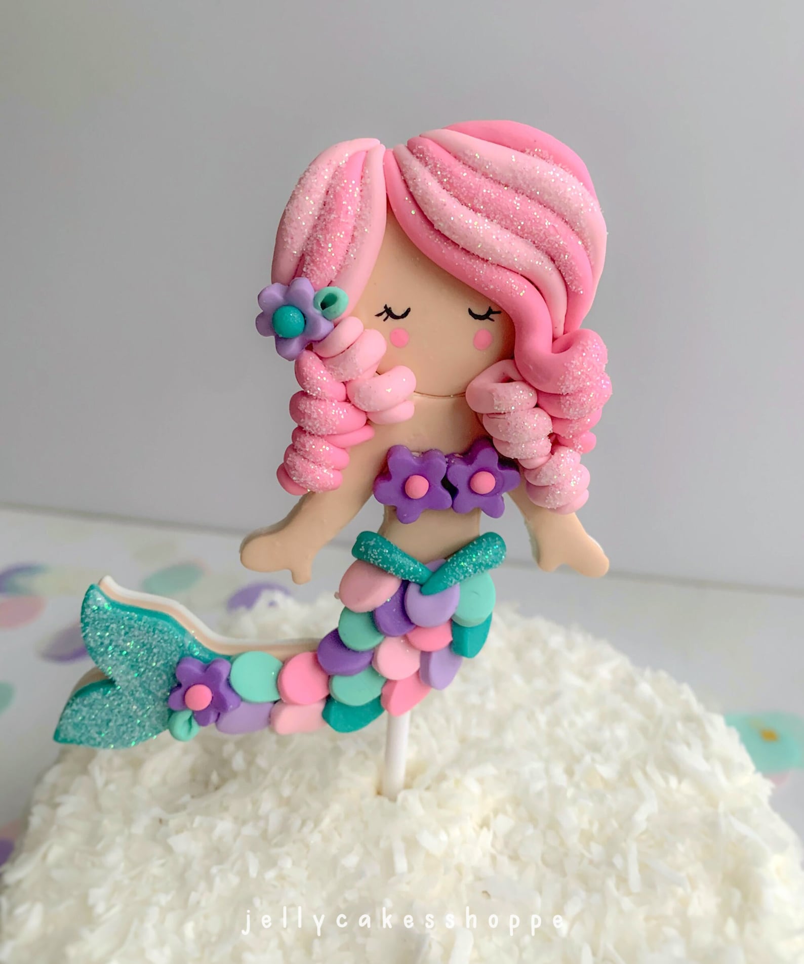 Custom Mermaid Cake Topper, Non Edible, Pastel Mermaid Birthday, Under ...