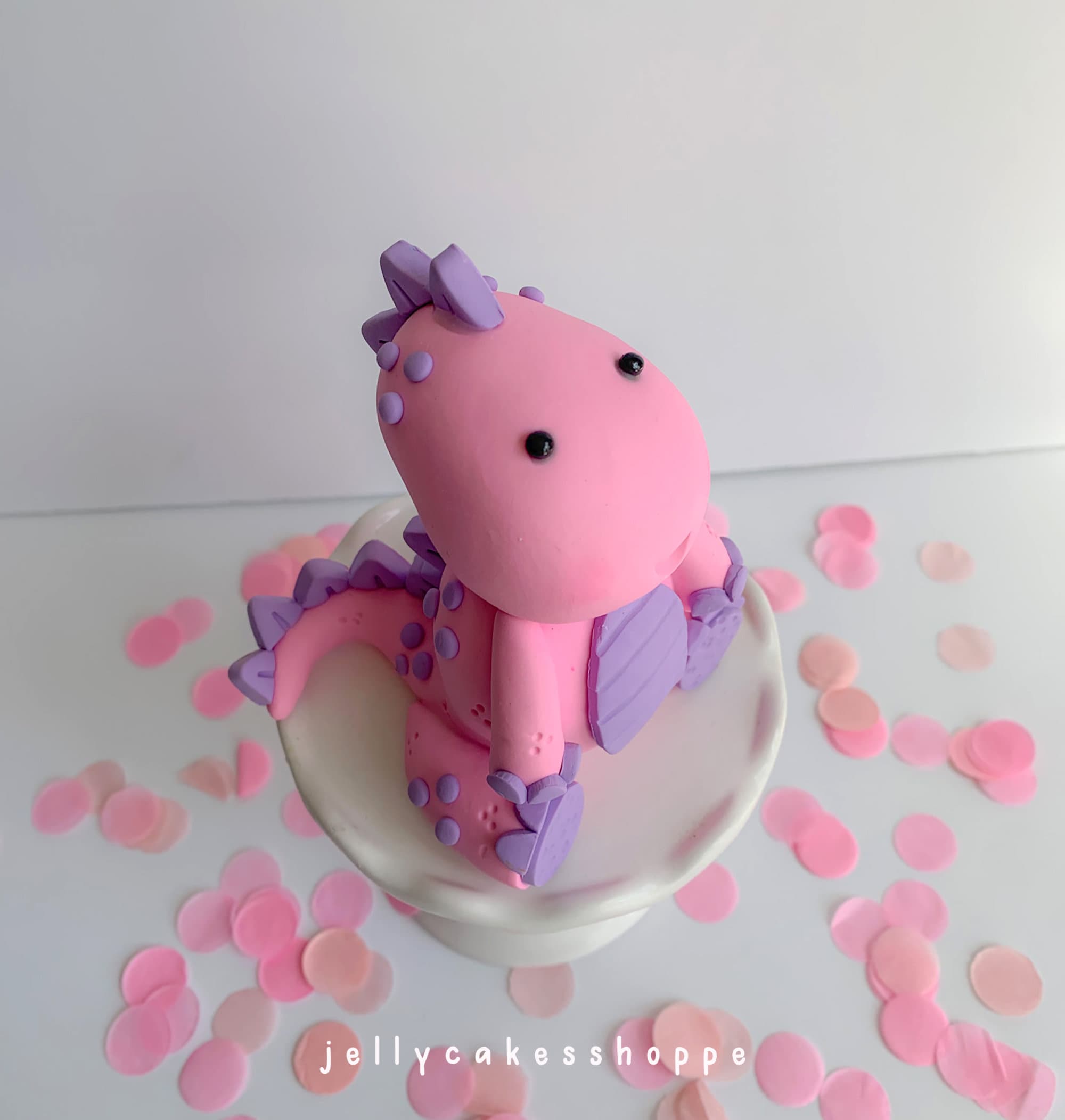 Girl Dinosaur Cake Topper, Nonedible, Pink Dinosaur Cake Decoration ...