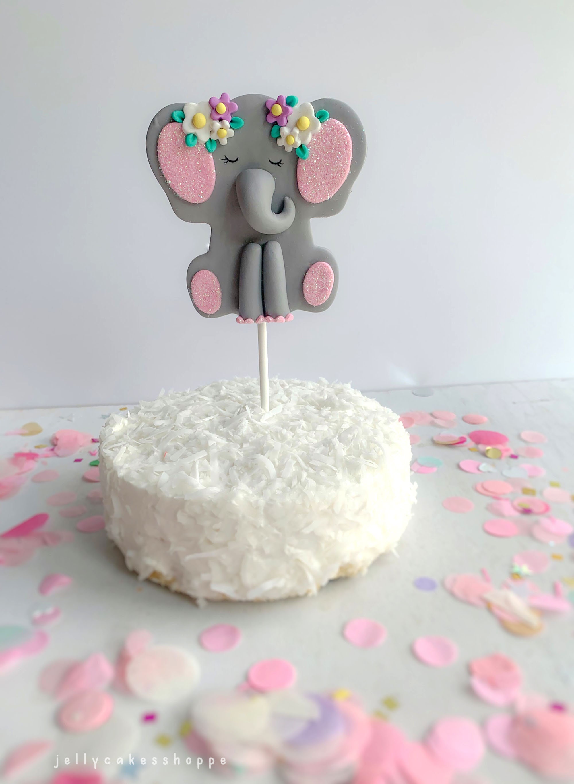 Elephant Cake Topper for Girl Nonedible Baby Elephant Cake - Etsy