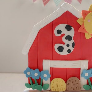 Barn Cake Topper, Red Barn Birthday Theme, Farm Cake Topper, Farm Baby ...