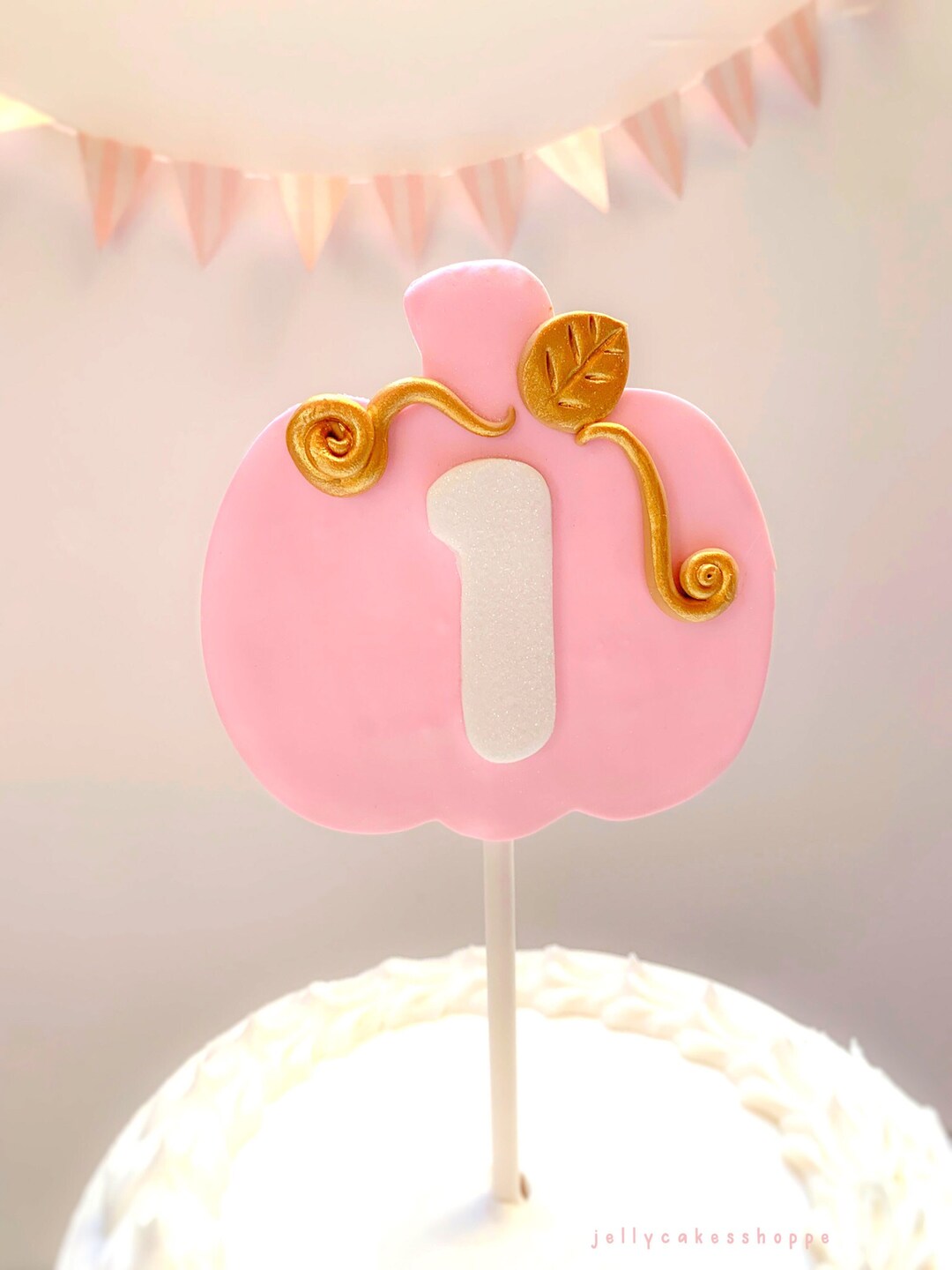 Pink Pumpkin Cake Topper, Fall Birthday, Baby's 1st, Pumpkin Cake ...