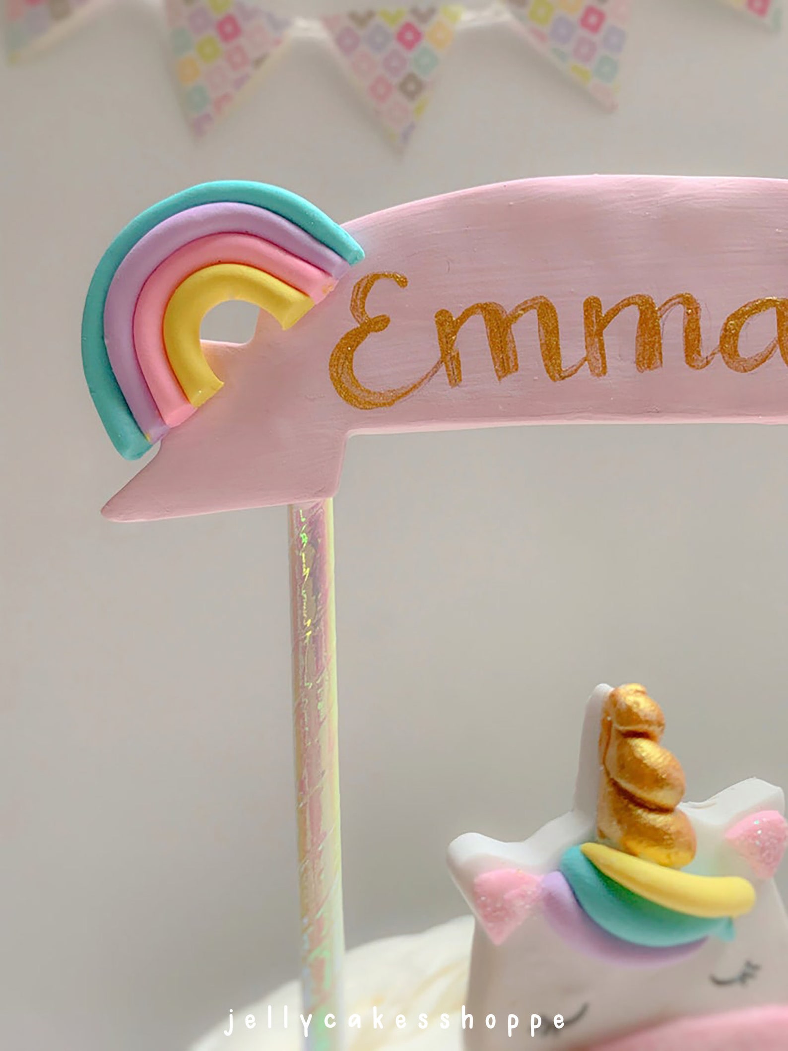 Personalized Unicorn Cake Topper Non Edible Cake Topper Etsy