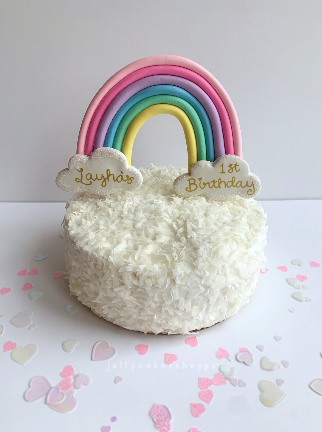 Pastel Rainbow Cake Topper, Rainbow Birthday, Rainbow Baby Shower ...