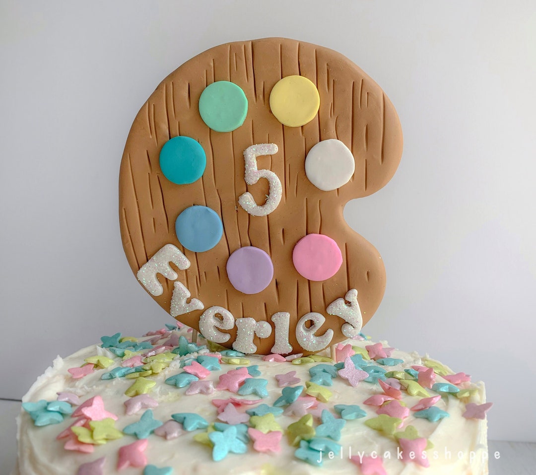 Paint Palette Cake Topper, Art Party Cake Decoration, Nonedible ...