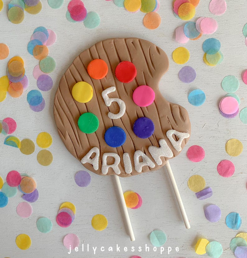 Paint Palette Cake Topper, Art Party Cake Decoration, Nonedible ...