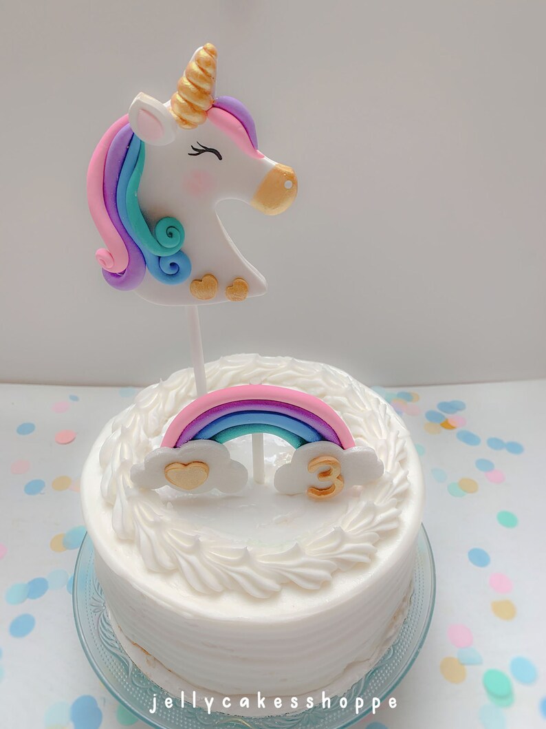 Personalized Unicorn Cake Topper, Non Edible Cake Topper, Rainbow ...
