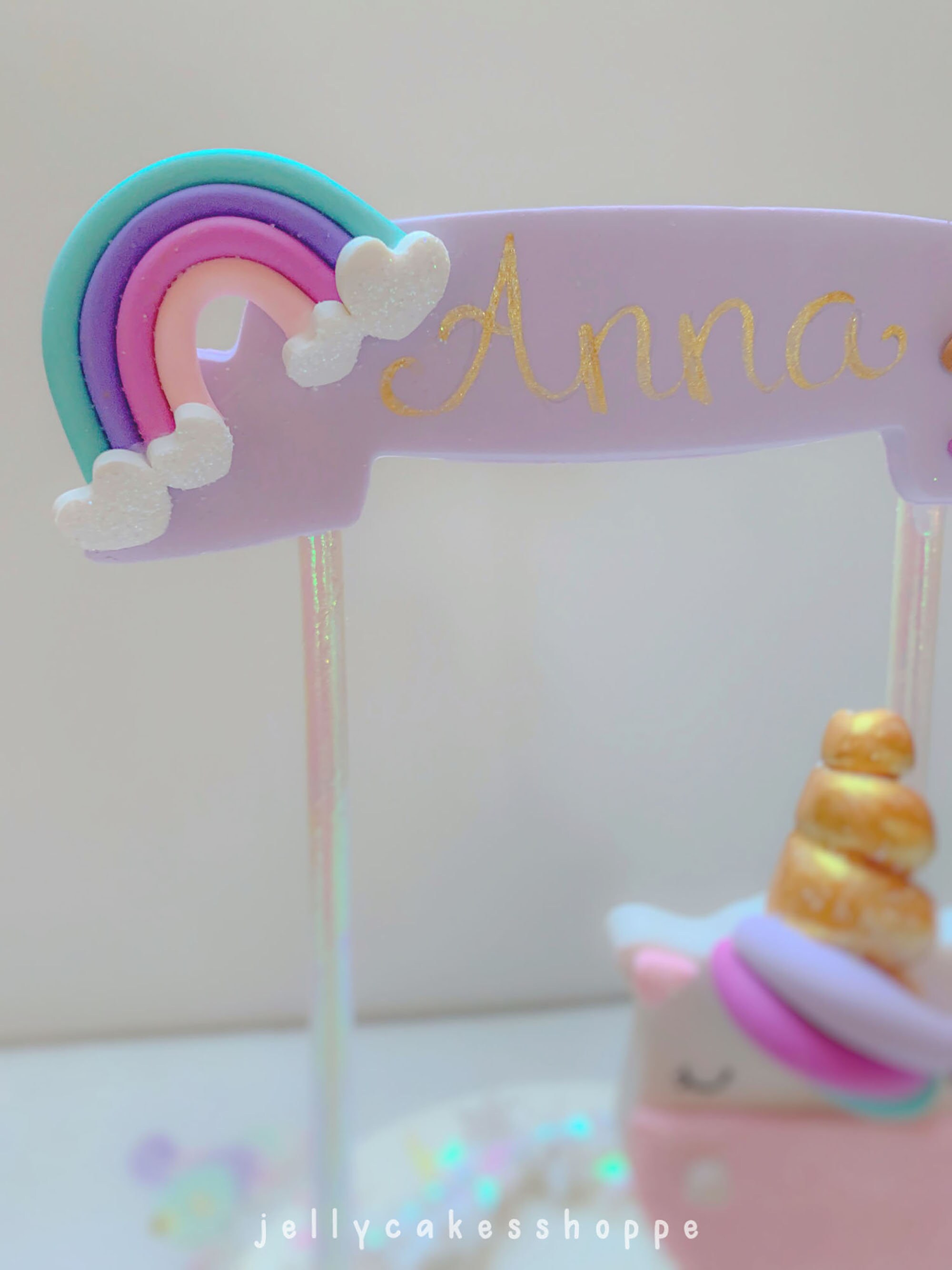 Personalized Unicorn Cake Topper Non Edible Cake Topper Etsy