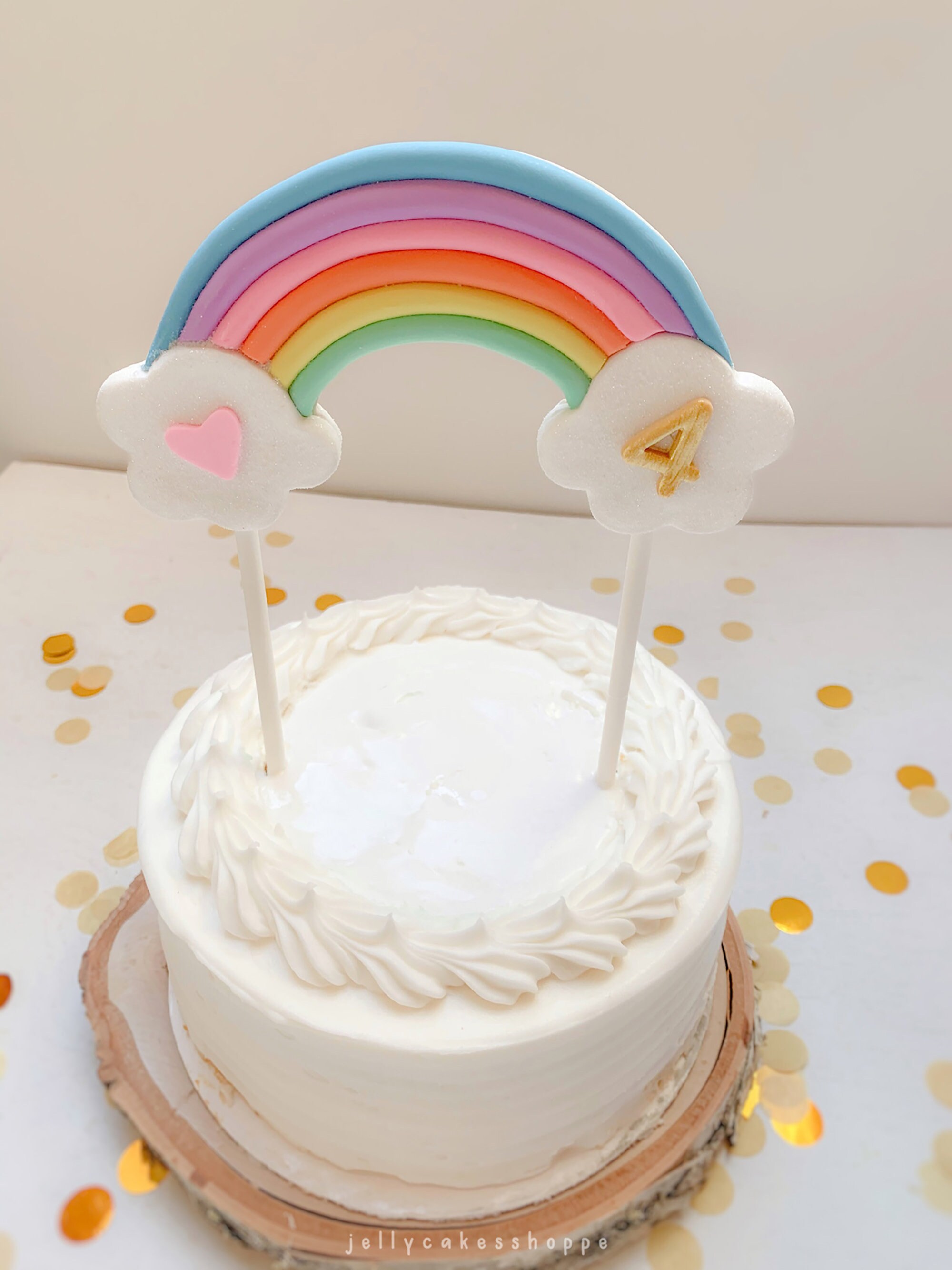 Rainbow Cake Topper, Pastel Rainbow Birthday, Rainbow Baby Shower ...