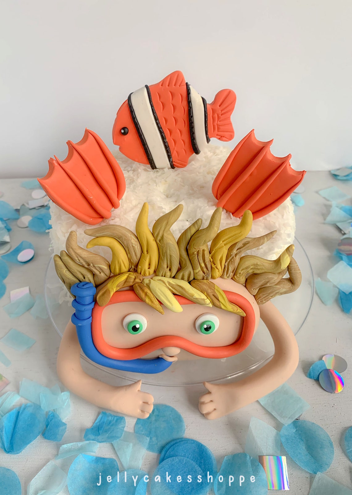 Scuba Diver Cake Topper, Nonedible, Summer Birthday Cake Decoration ...