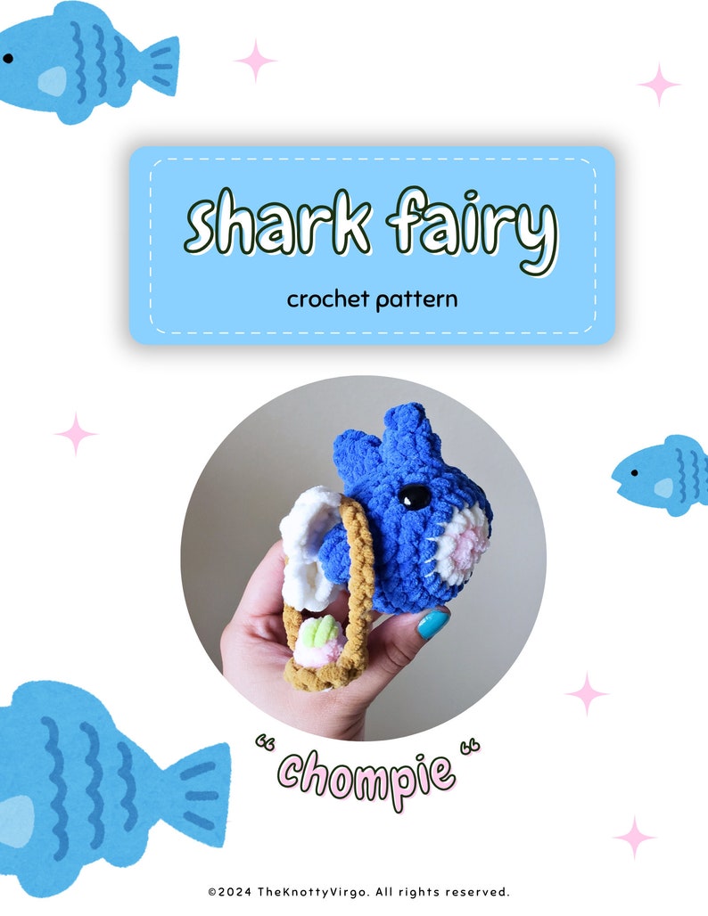 Shark Fairy Crochet Pattern Cute Shark Amigurumi for Beginners Fairy ...