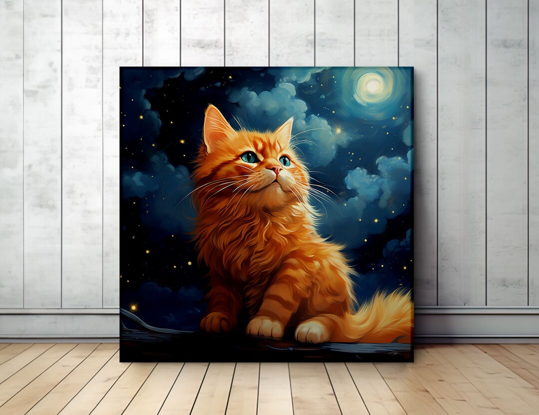 Ginger Cat Wall Art, Ginger Cat Poster, Cat Print, Cat Lover Gift ...
