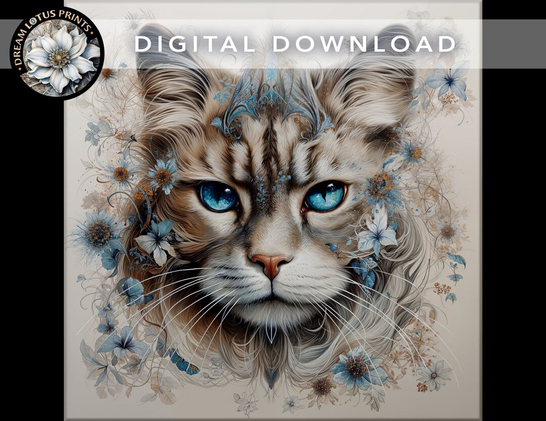 Tabby Cat Digital File, Tabby Cat Poster, Cat Print, Cat Lover Gift ...