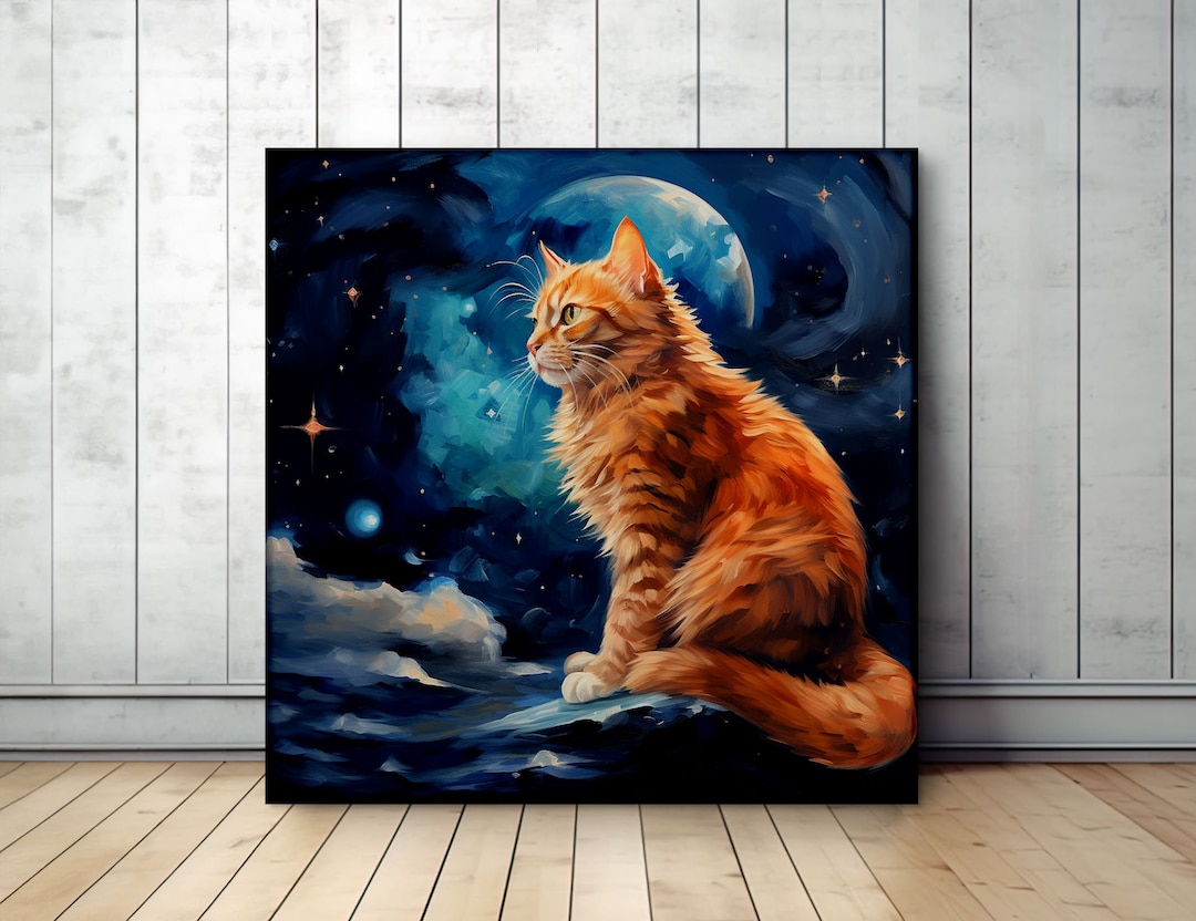 Ginger Cat Wall Art, Ginger Cat Poster, Cat Print, Cat Lover Gift ...