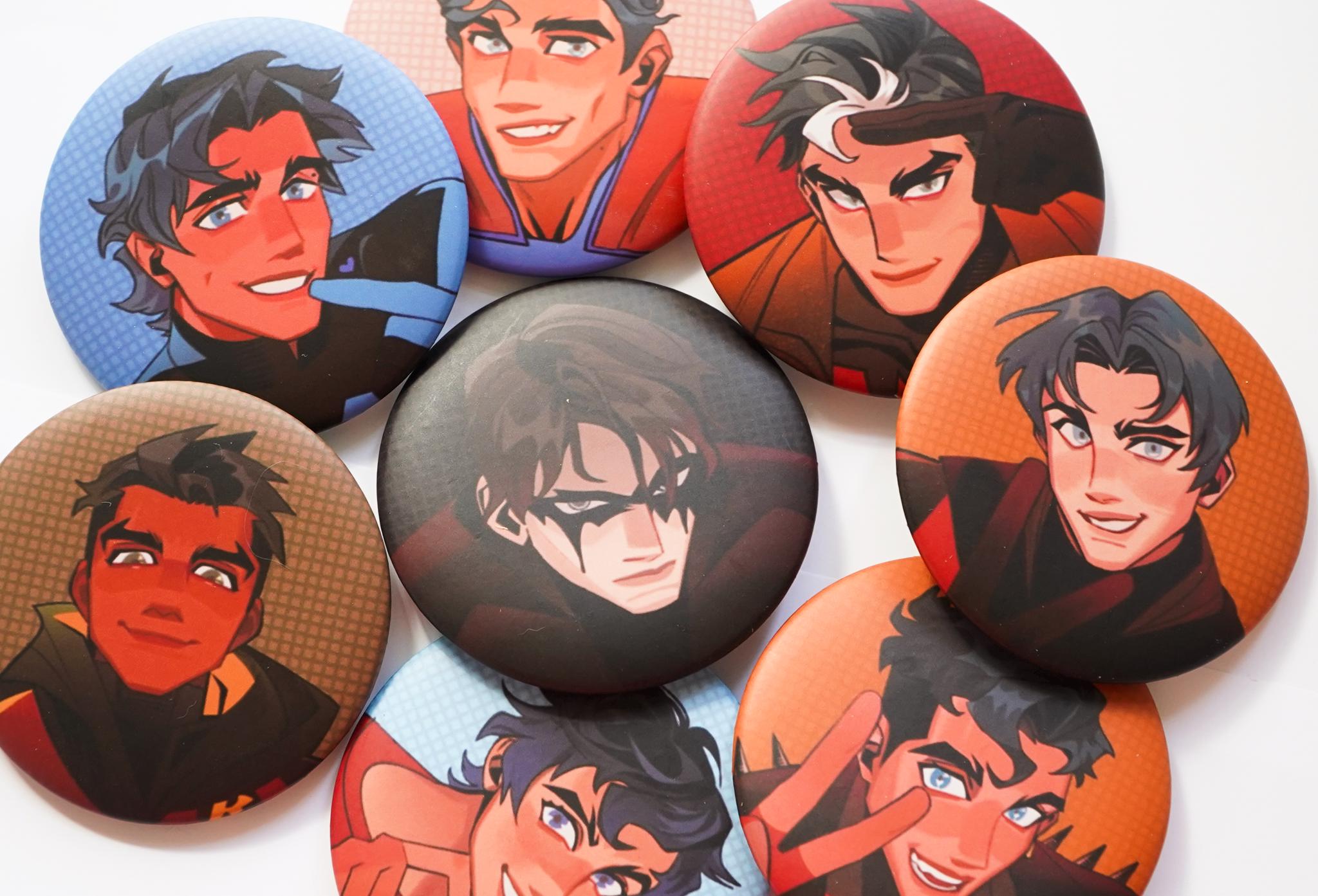 Dc Character Circle Buttons - Etsy