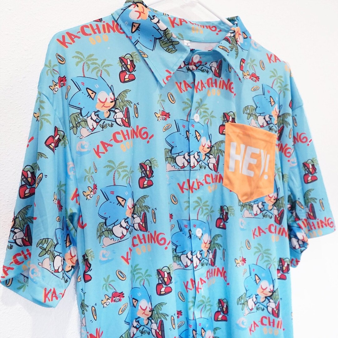 Sonic the Hedgehog Button Down Shirt Ft. Sonic, Knuckles, & Tails ...