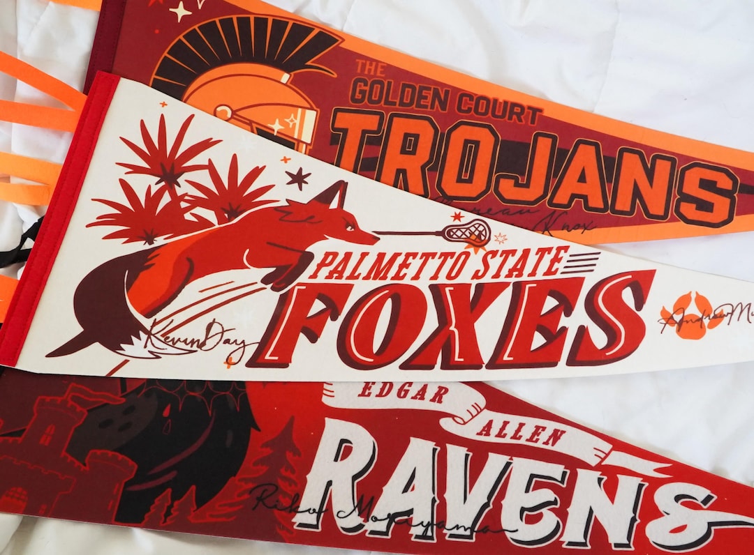 Aftg Teams Felt Sports Pennants (foxes, Ravens, & Trojans) - Etsy