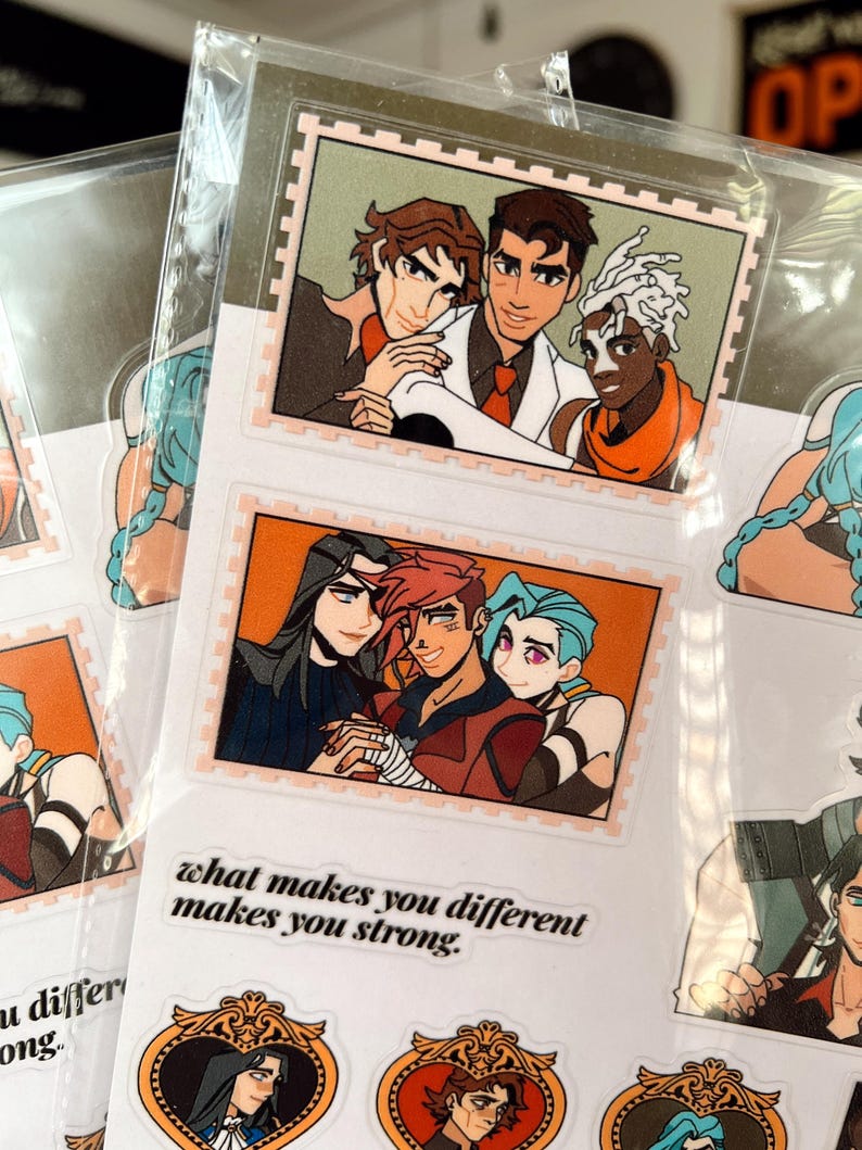 Arcane Crews Sticker Sheet 8x5" Ft. Vander, Silco, Jinx, Vi, Viktor ...