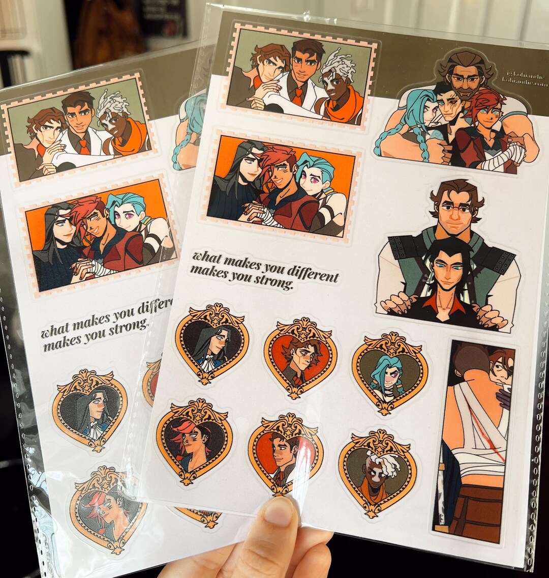 Arcane Crews Sticker Sheet 8x5" Ft. Vander, Silco, Jinx, Vi, Viktor ...