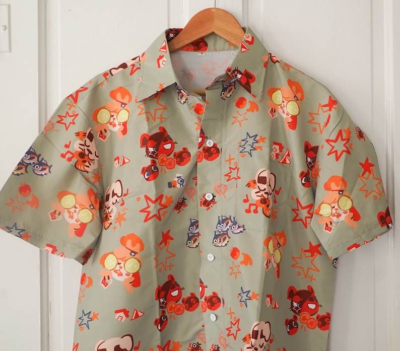Acnh Button Down Shirt Ft. Kk, Nook, & Isabelle! (FINAL STOCK) - Etsy