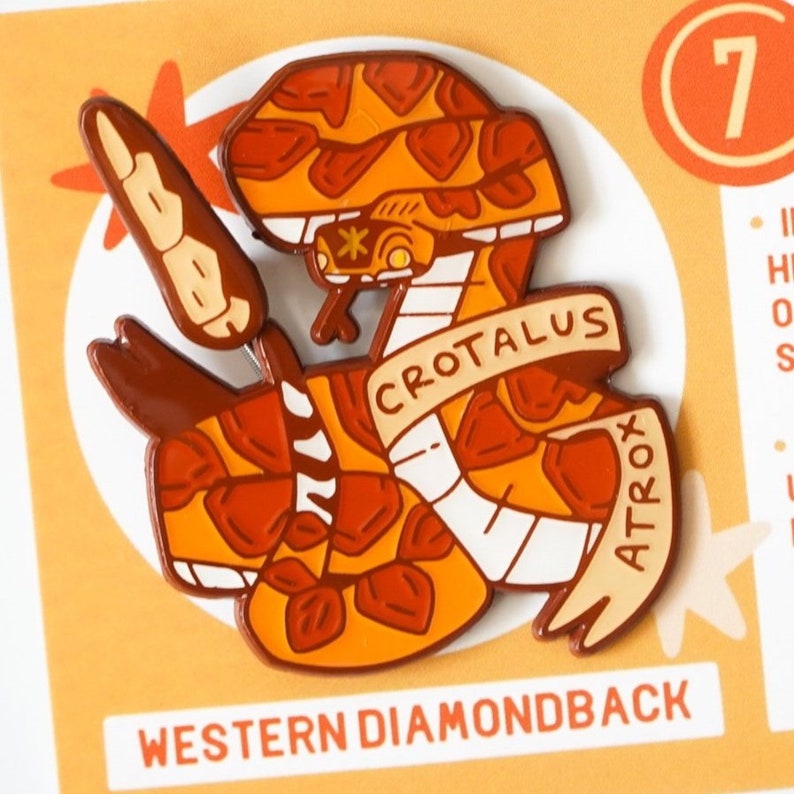 Western Diamondback 2" Fidget Enamel Pin - Etsy