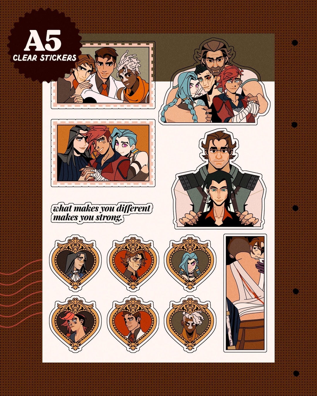 Arcane Crews Sticker Sheet 8x5 Ft. Vander, Silco, Jinx, Vi, Viktor ...