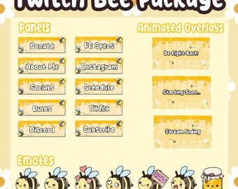 ANIMATED Honey Bee Overlay Package for Twitch Youtube and - Etsy
