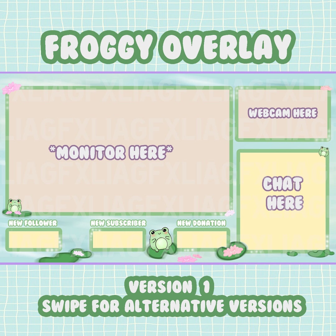 Cute Frog Twitch Overlay Kawaii Frog Twitch Overlay - Etsy