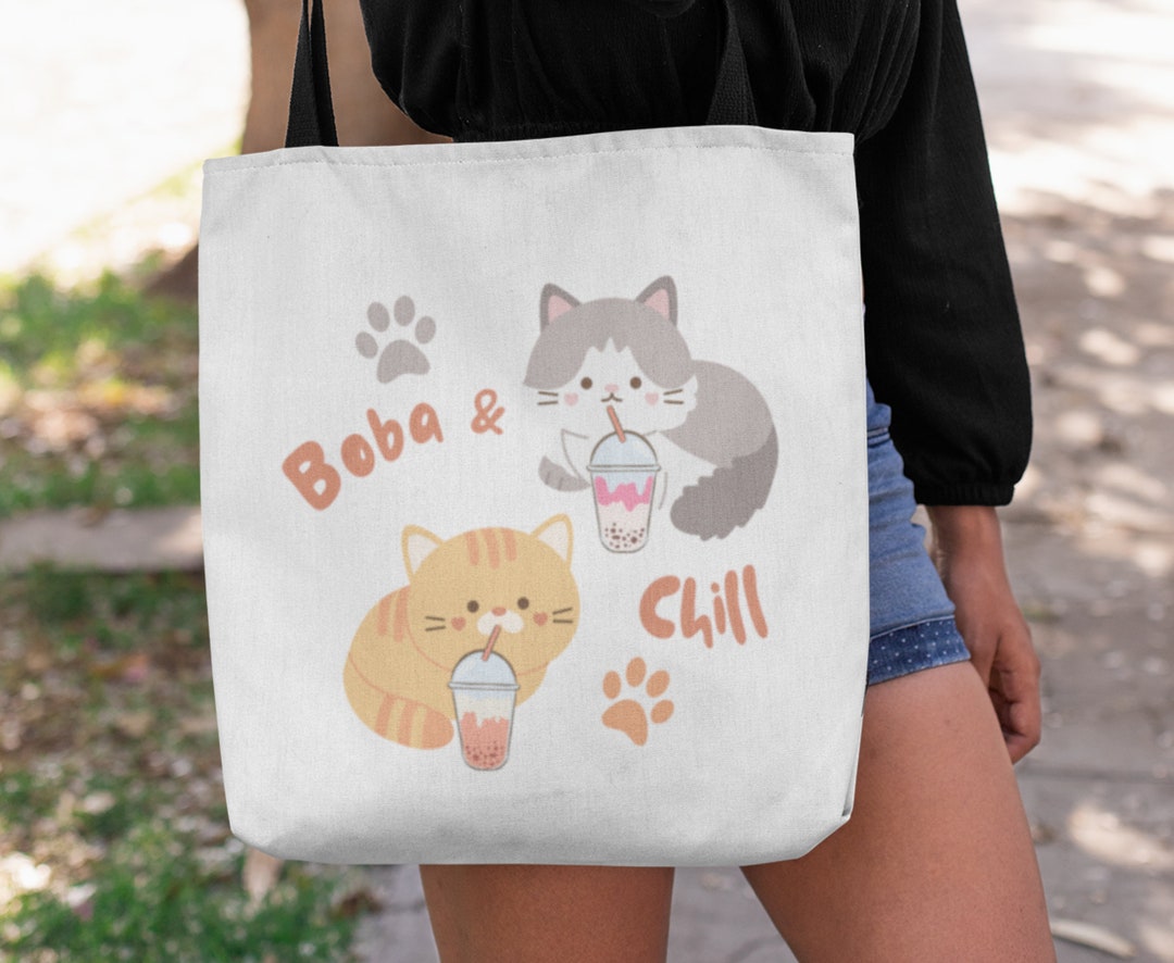 Boba and Chill Tote Bag, Boba Bag, Boba Tote Bag, Boba Lover, Boba ...