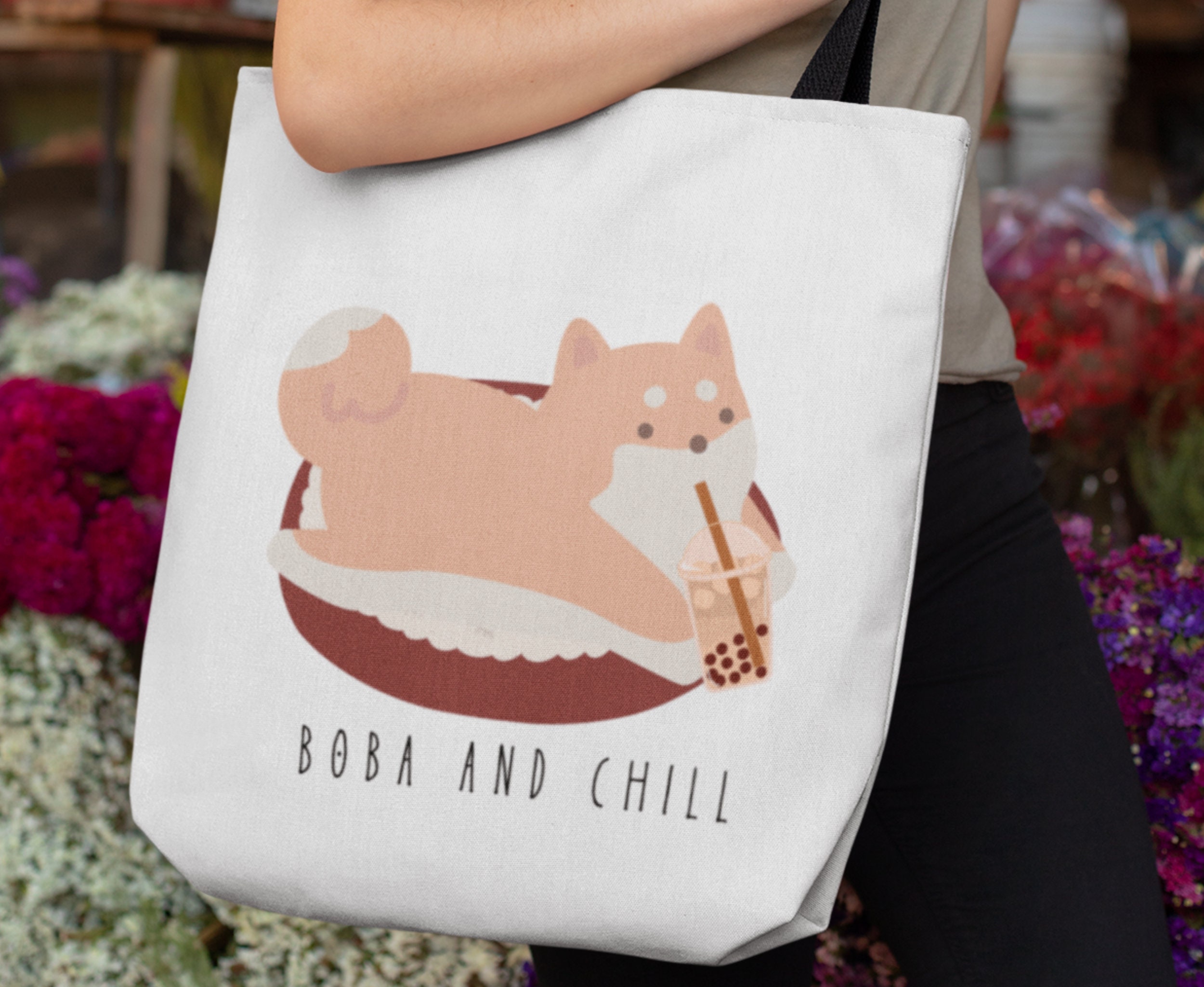 Boba and Chill Bag Shiba Bag Boba Lover Boba Gifts Bubble - Etsy