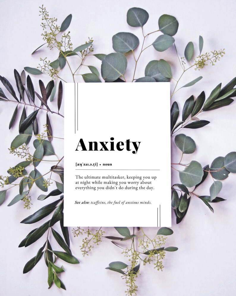 Anxiety Definition Print Wall Art Poster Home Office Print Definition ...