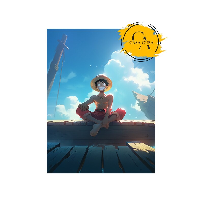 One Piece Luffy Poster Monkey D Anime Art Manga Sky Japanese Portrait ...