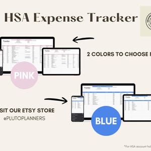 HSA Expense Tracker: Google Sheets Template (digital Download, Pink ...