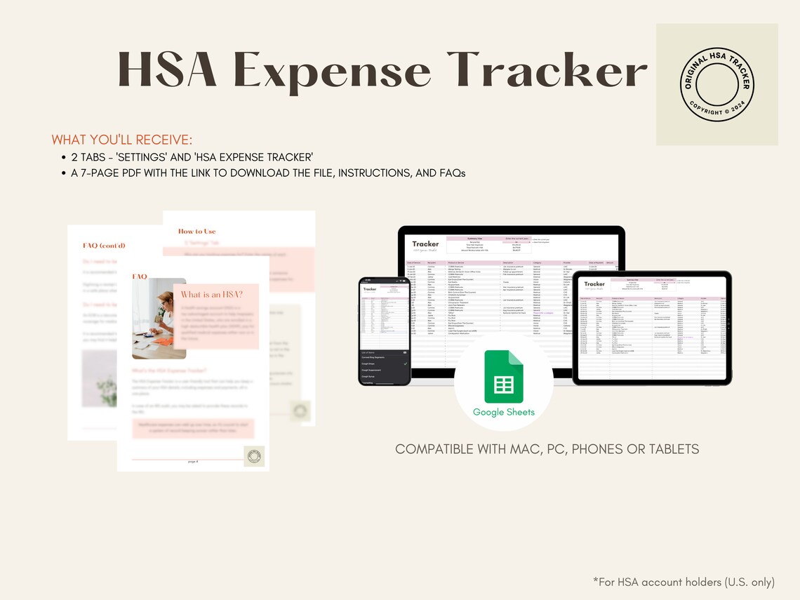 HSA Expense Tracker: Google Sheets Template With Category Dropdowns ...
