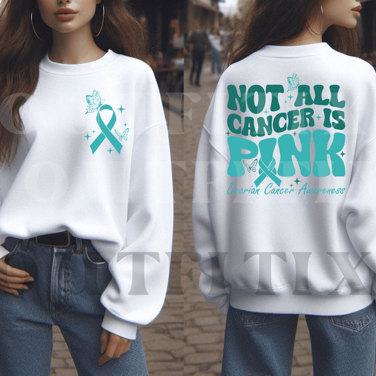 Not All Cancer is Pink Png, Teal Ribbon Png, Awareness Png, Motivation ...
