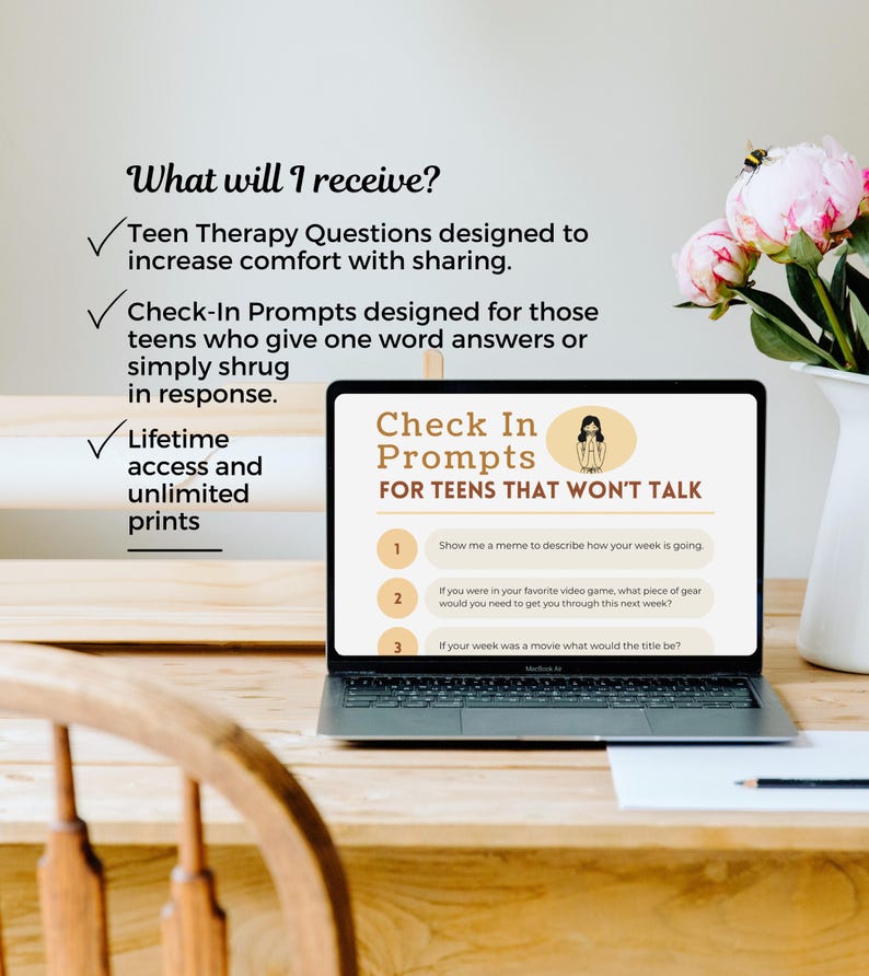 Teen Therapy Questions, Teen Check-ins, Teenager Doesn't Talk Prompts ...