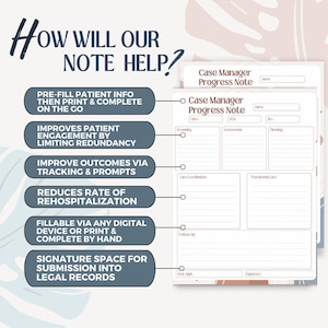 Case Manager Progress Note, Nurse Case Management Intake Note, Social ...
