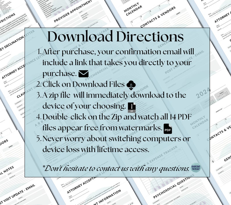 Workers Comp PDF Bundle, Case Manager Fillable Documents, Case ...