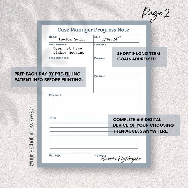 Case Manager Progress Note, Nurse Case Management Intake Note, Social ...