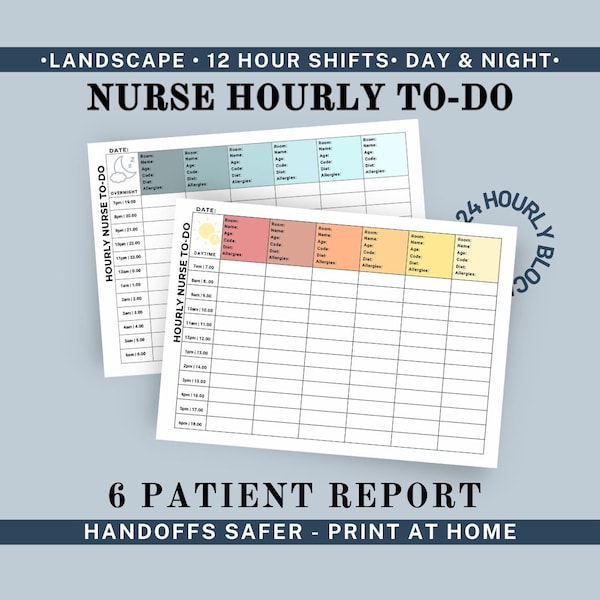 Nursing Home 24 Hour Report - Etsy