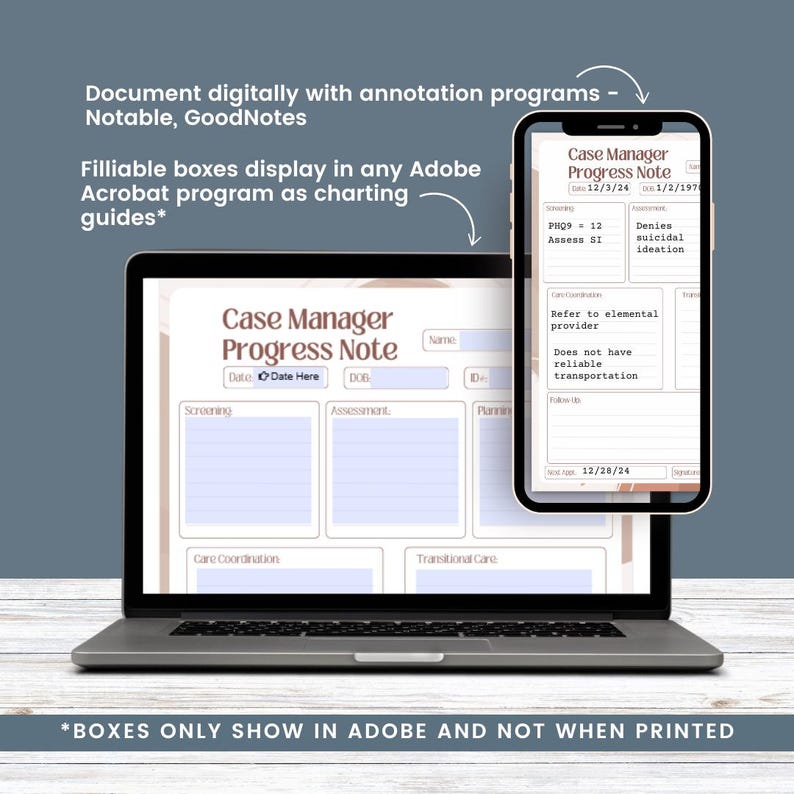 Progress Note Template, Case Management Intake Form, Social Worker Case ...