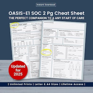 Oasis Admission Cheat Sheet - Etsy